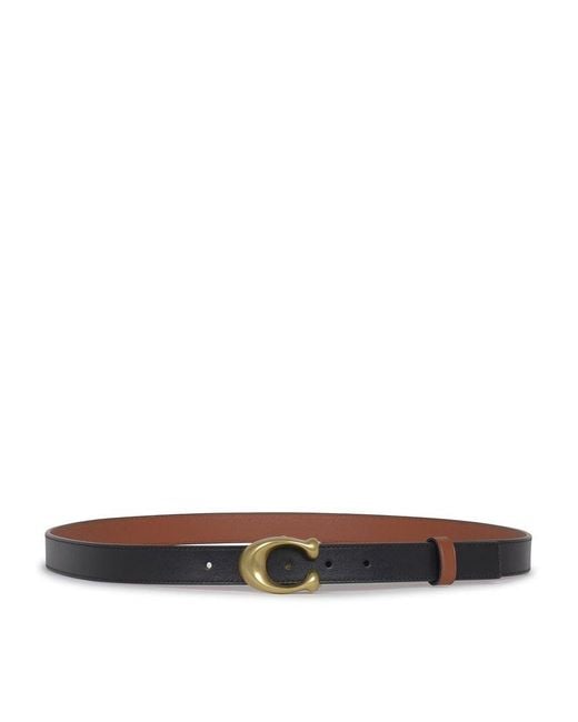 COACH Sculpted C Buckle Cut To Size Reversible Belt in White | Lyst UK