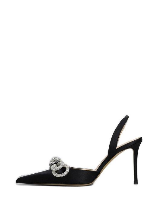 Mach & Mach Pointed Toe Slingback Pumps in Black | Lyst