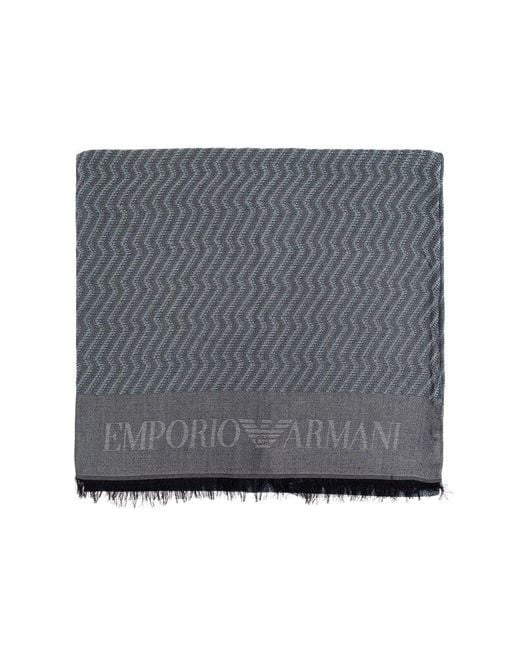 Emporio Armani Patterned Scarf in Grey for Men | Lyst UK