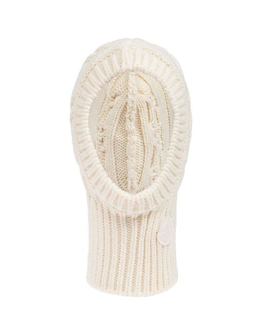 Moncler Wool Hood in White | Lyst UK