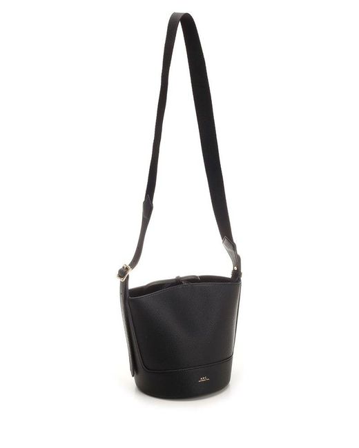 A.P.C. Ana Logo Stamp Bucket Bag in Black | Lyst