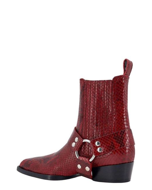 Paris Texas Helena Embossed Ankle Boots in Red | Lyst