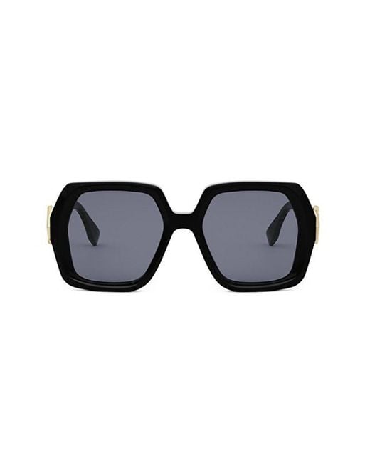 Fendi Geometric Frame Sunglasses in Blue | Lyst