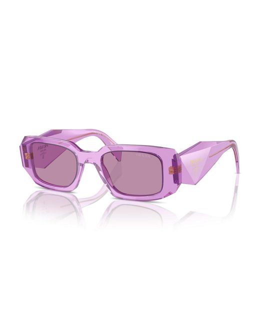 Prada Rectangular Frame Sunglasses in Purple | Lyst