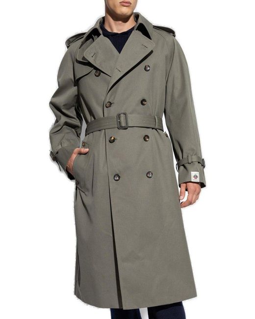 Bally Trench Coat With Pockets in Gray for Men | Lyst