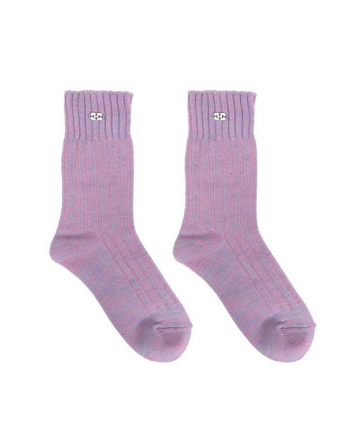 Ganni Socks With Logo in Purple | Lyst UK