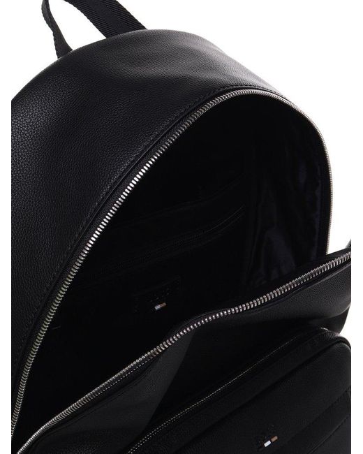 BOSS Logo Embossed Faux-Leather Backpack in Blue for Men | Lyst