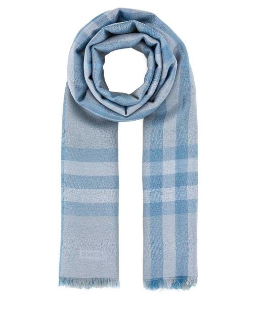 Burberry Scarfs in Blue | Lyst UK