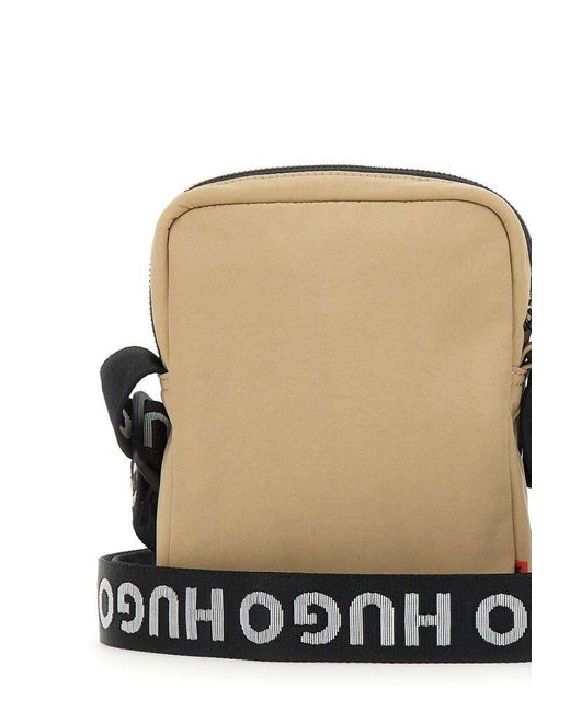 HUGO Logo Detailed Zip-Up Messenger Bag in Black for Men | Lyst