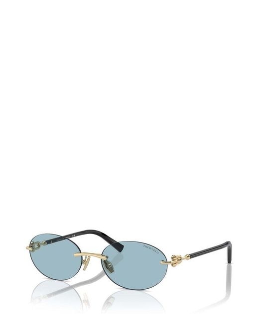 Tiffany & Co. Oval Frameless Sunglasses in Blue | Lyst UK