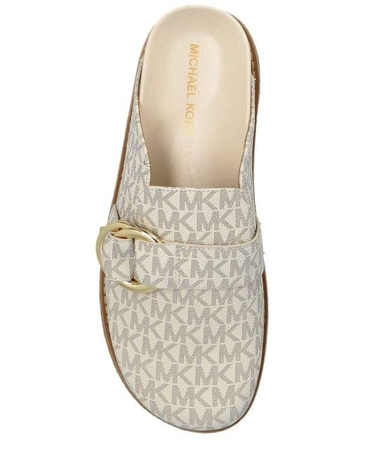 MICHAEL Michael Kors Jaden Signature Logo Clogs in Natural | Lyst