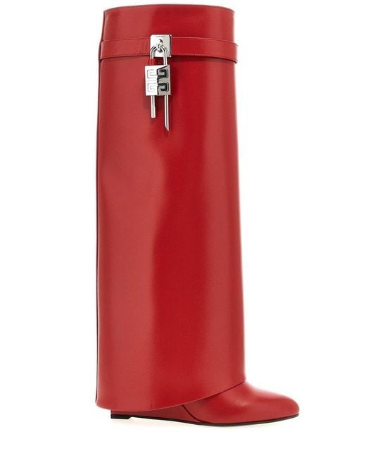 Givenchy 3D Shark Lock Boots in Red | Lyst