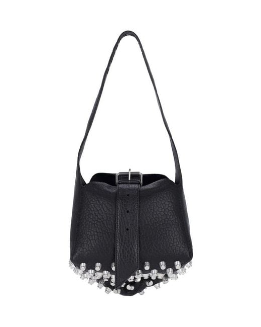 Alexander Wang Leather Hobo Rex Shoulder Bag in Black | Lyst UK