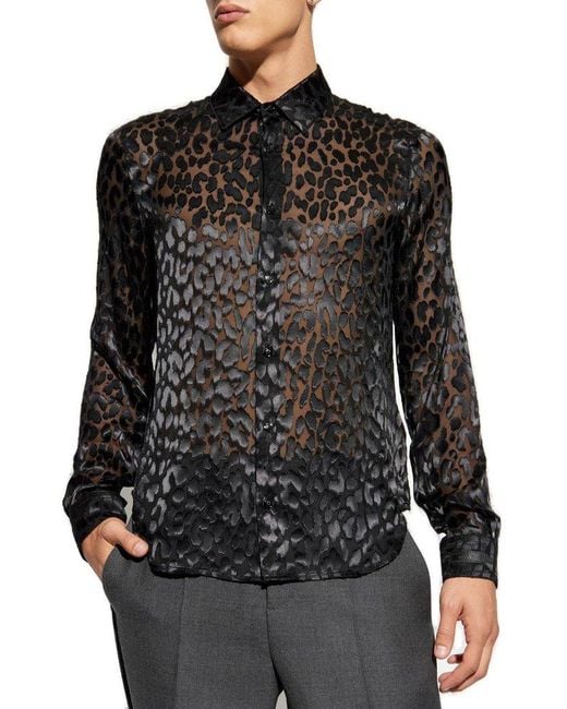 Versace Transparent Shirt in Black for Men | Lyst
