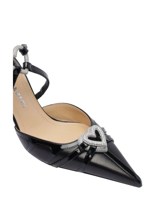 Mach & Mach Embellished Heart Pumps in Black | Lyst