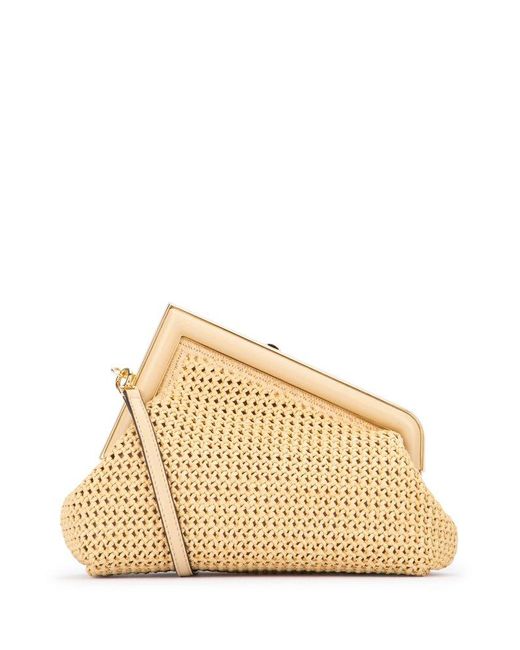 Fendi First Small Clutch Bag in Natural | Lyst