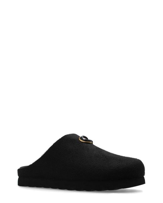COACH Hadley Logo Plaque Slip-on Slides in Black | Lyst