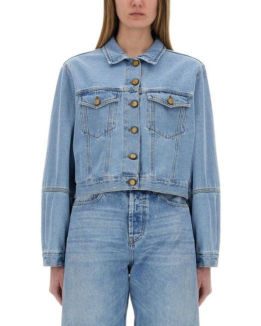 Alysi Classic Button-Up Denim Jacket in Blue | Lyst
