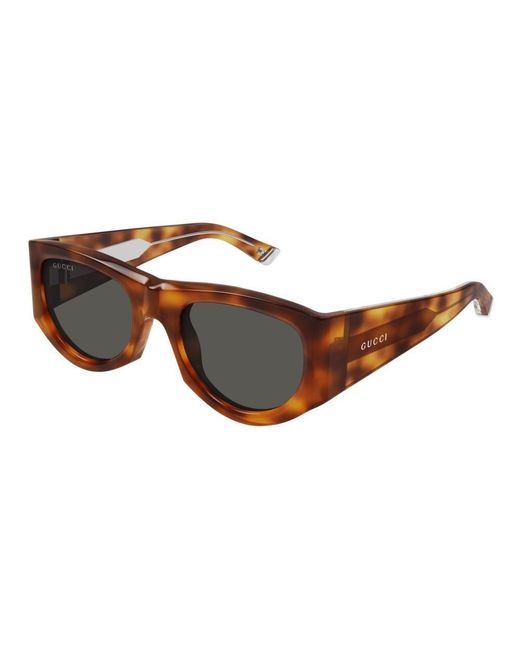 Gucci Rectangular Frame Sunglasses in Black | Lyst