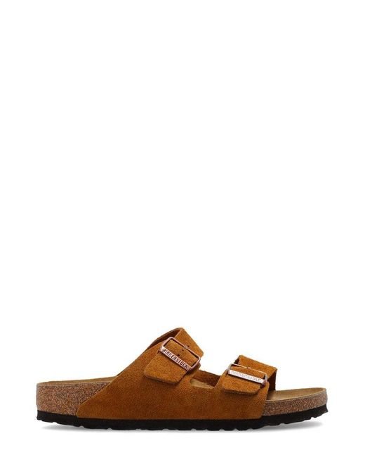 Birkenstock Arizona Slip-On Slides in Brown for Men | Lyst