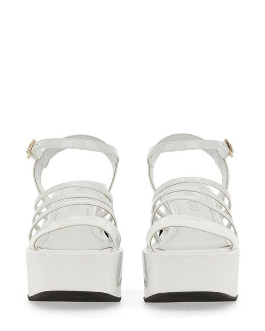 NODALETO Bulla Chibi Square-Toe Platform Sandals in White | Lyst