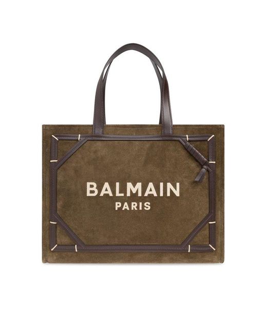 Balmain Shopper Type Bag in Brown | Lyst