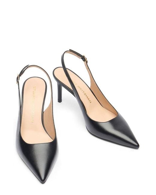 Stuart Weitzman Stuart Power Slingback 75 Pumps in Black | Lyst