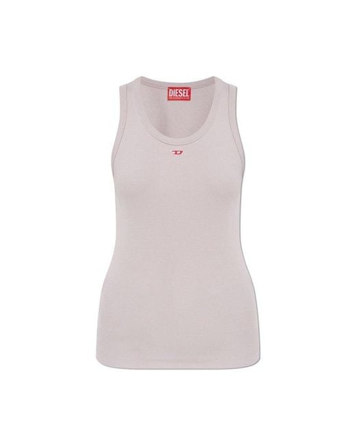 DIESEL T-Anky-D Logo Embroidered Tank Top in Purple | Lyst