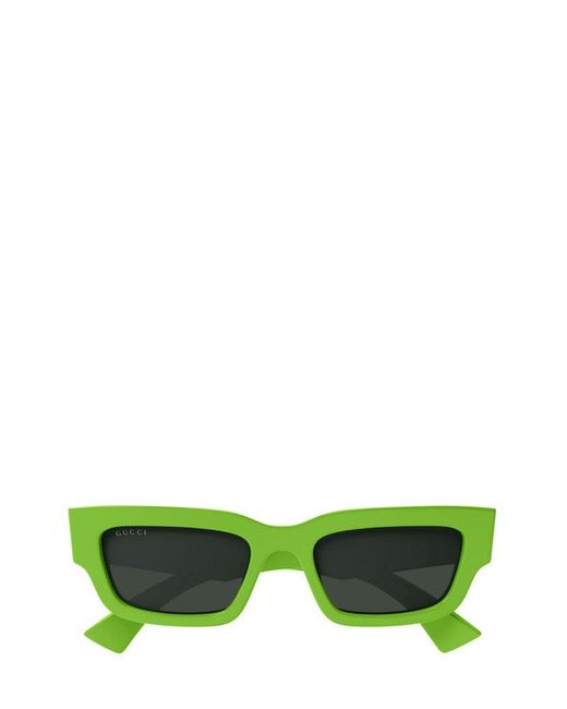 Gucci Rectangular Frame Sunglasses in Green for Men | Lyst UK