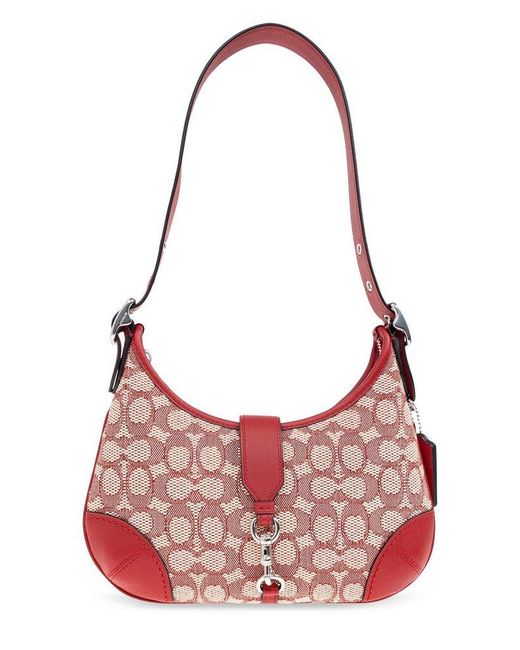COACH Hamptons Hobo Bag in Red | Lyst UK