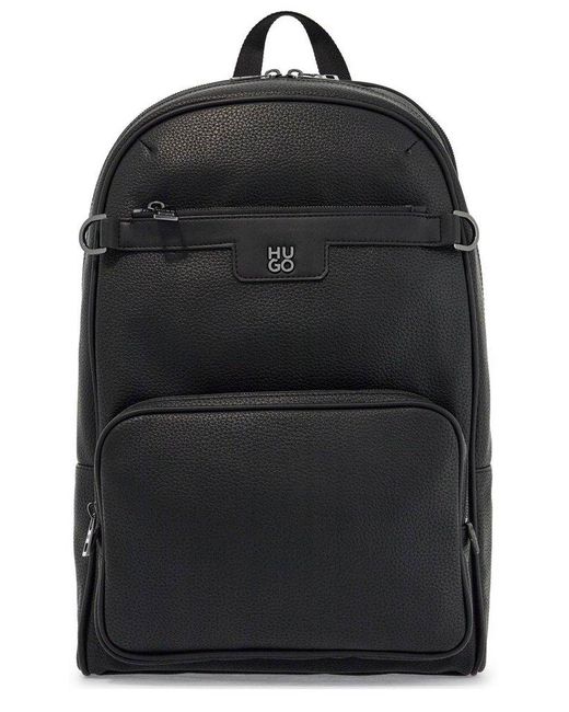 BOSS Logo Lettering Backpack in Black for Men | Lyst