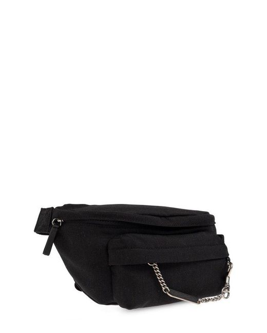 Palm Angels Chain Detailed Zipped Belt Bag in Black for Men | Lyst