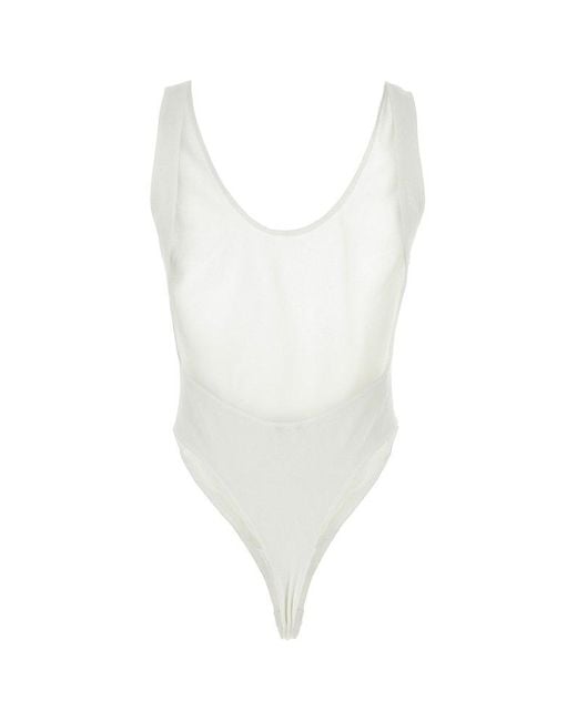 Alaïa Open Back Ribbed Body in White | Lyst