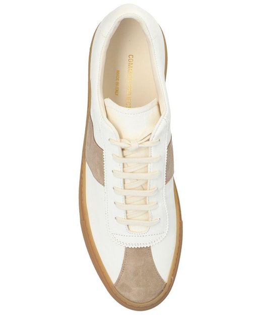 Common Projects Round Toe Panelled Tennis Sneakers in White for Men | Lyst