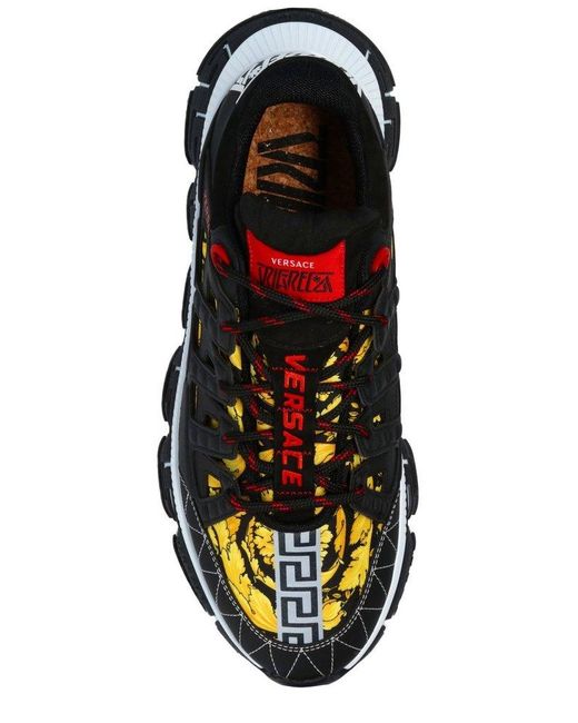 Versace Trigreca Low-Top Sneakers in Black for Men | Lyst