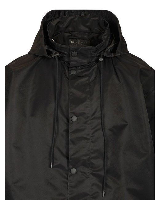 Balenciaga Logo-Tape Windbreaker Jacket in Black for Men | Lyst