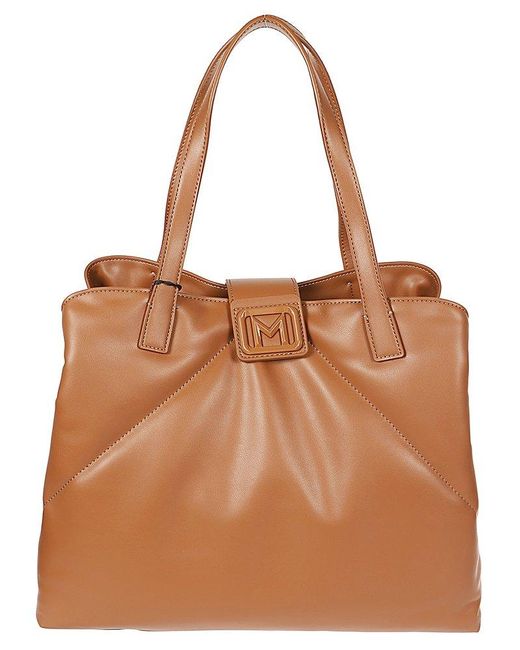 Marella Distesa Logo Plaque Shoulder Bag in Brown | Lyst