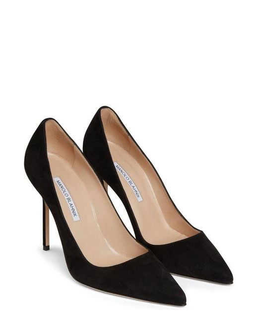 Manolo Blahnik Tora Pointed Toe Stiletto Pumps in Black | Lyst