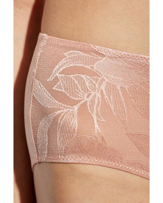 Hanro Floral Lace Underwire Bra Set in Pink | Lyst