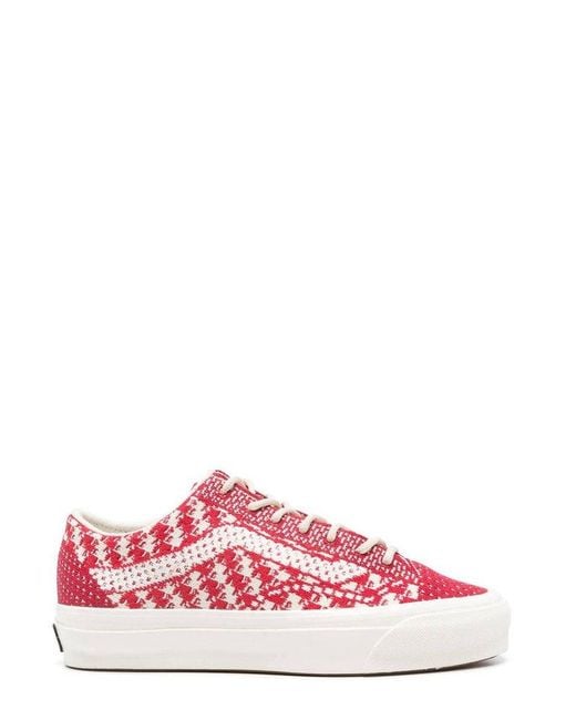 Vans Patterned-Jacquard Lace-Up Sneakers in Pink | Lyst