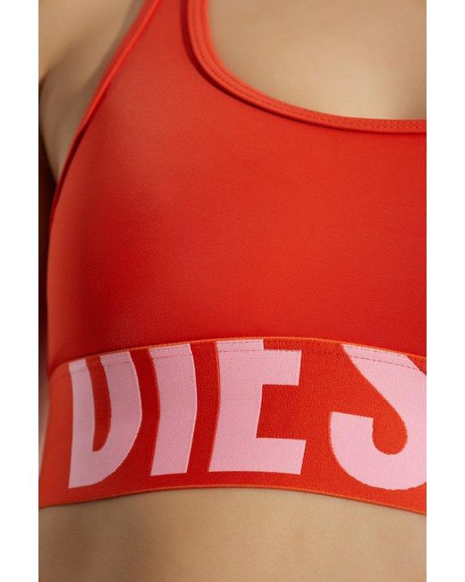 DIESEL Race-Bralette-Xl-D-Pop Bikini Top in Red | Lyst