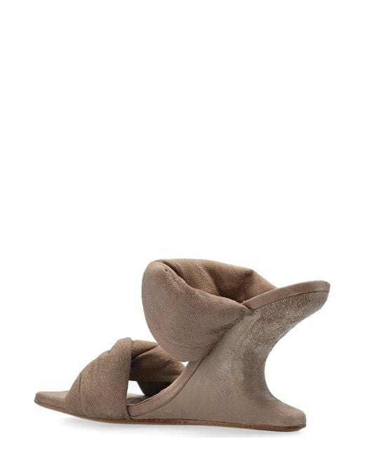 Rick Owens Cantilever Open-Toe Mules in Brown | Lyst