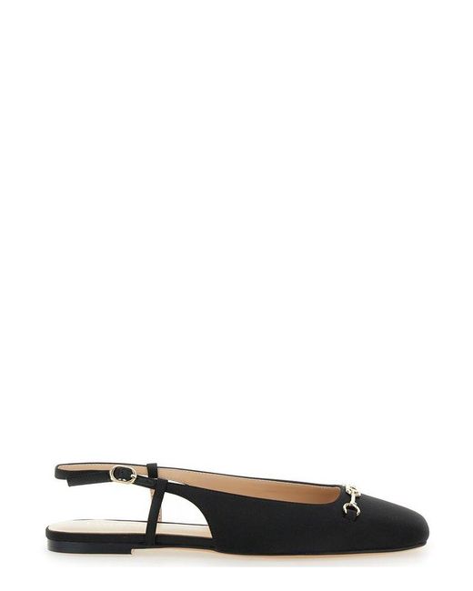 Twinset Satin Slingback Ballet Flats in Black | Lyst