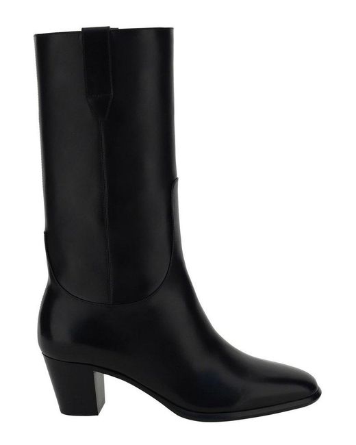 Francesco Russo Classic Block-Heeled Boots in Black | Lyst