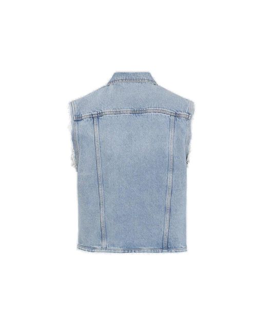 Valentino Frayed Edge Denim Vest in Blue for Men | Lyst