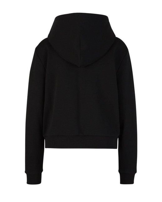 Moncler Quilted Panel Hooded Jacket in Black | Lyst