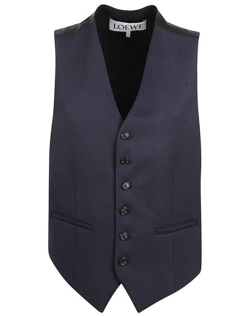 Loewe Twill Satin Vest in Blue | Lyst