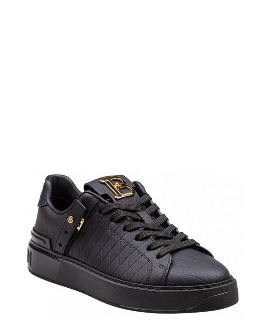 Balmain B-Court B-Buzz Trainers in Black for Men | Lyst