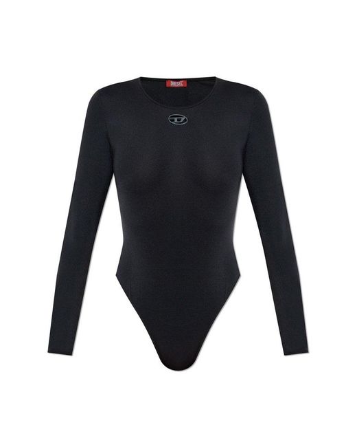 DIESEL Oval D Cut Out Logo Bodysuit in Black | Lyst UK
