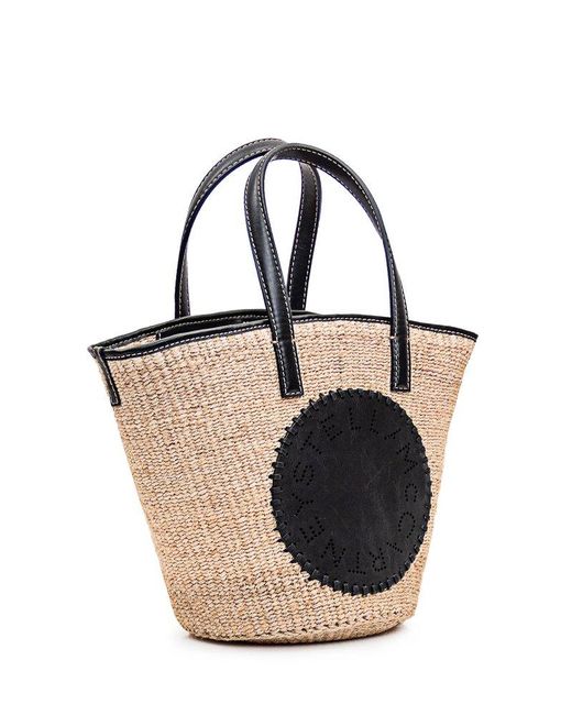 Stella McCartney Logo Patch Top Handle Bag in Blue | Lyst